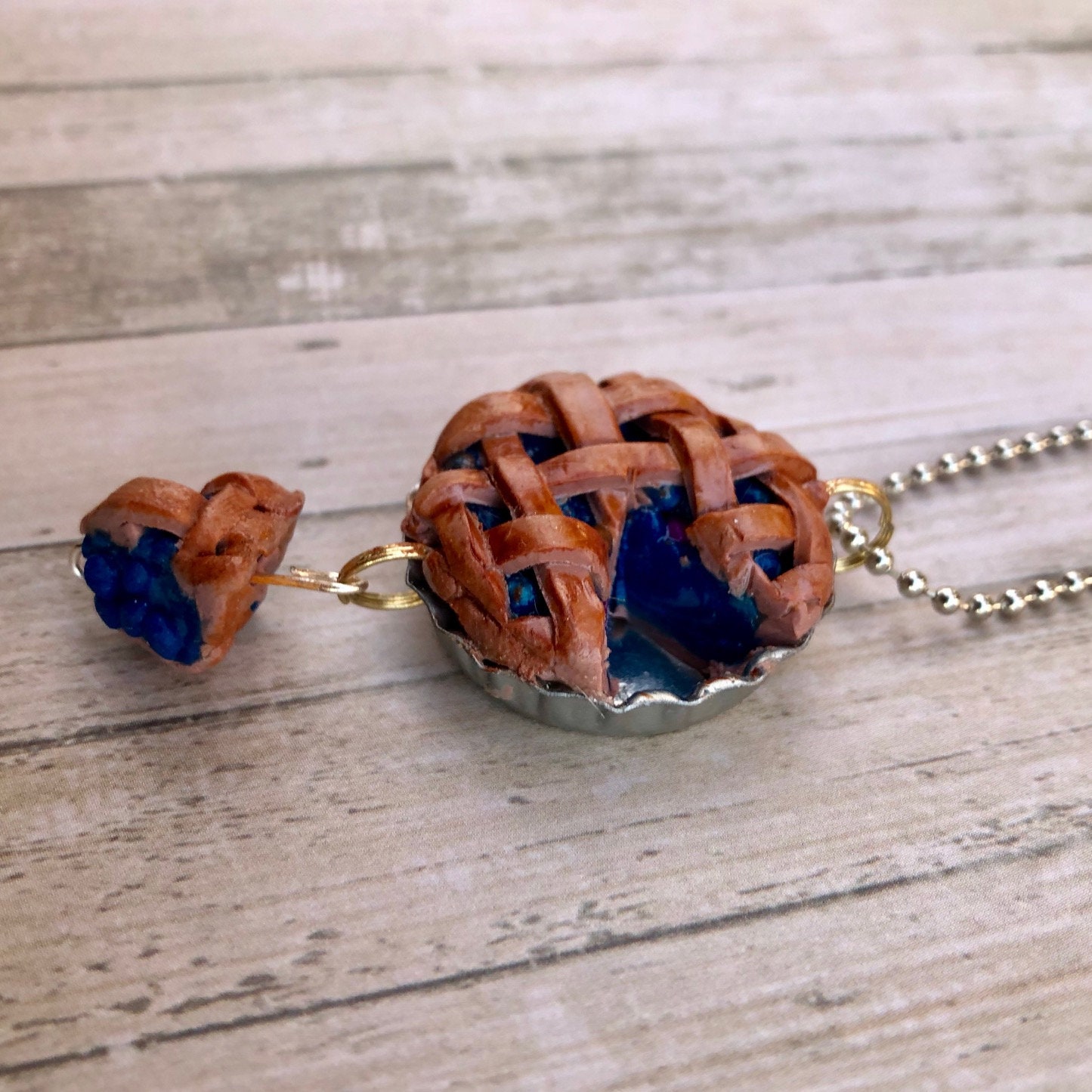 Slice of Pie Necklace, Be Thankful Charm Necklace, Pie Pendant, Dessert ...