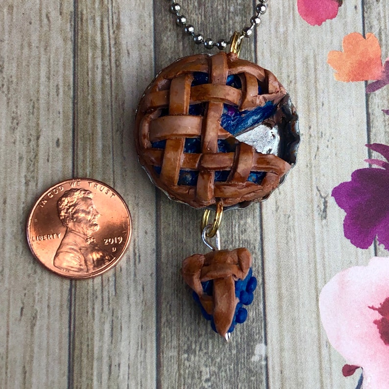 Slice of Pie Necklace, Be Thankful Charm Necklace, Pie Pendant, Dessert ...