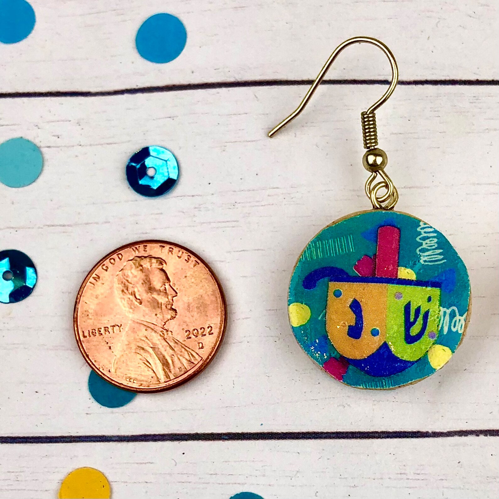 Hanukkah Earrings, Jewish Earrings, Dreidel Earrings, Dreidel Jewelry ...