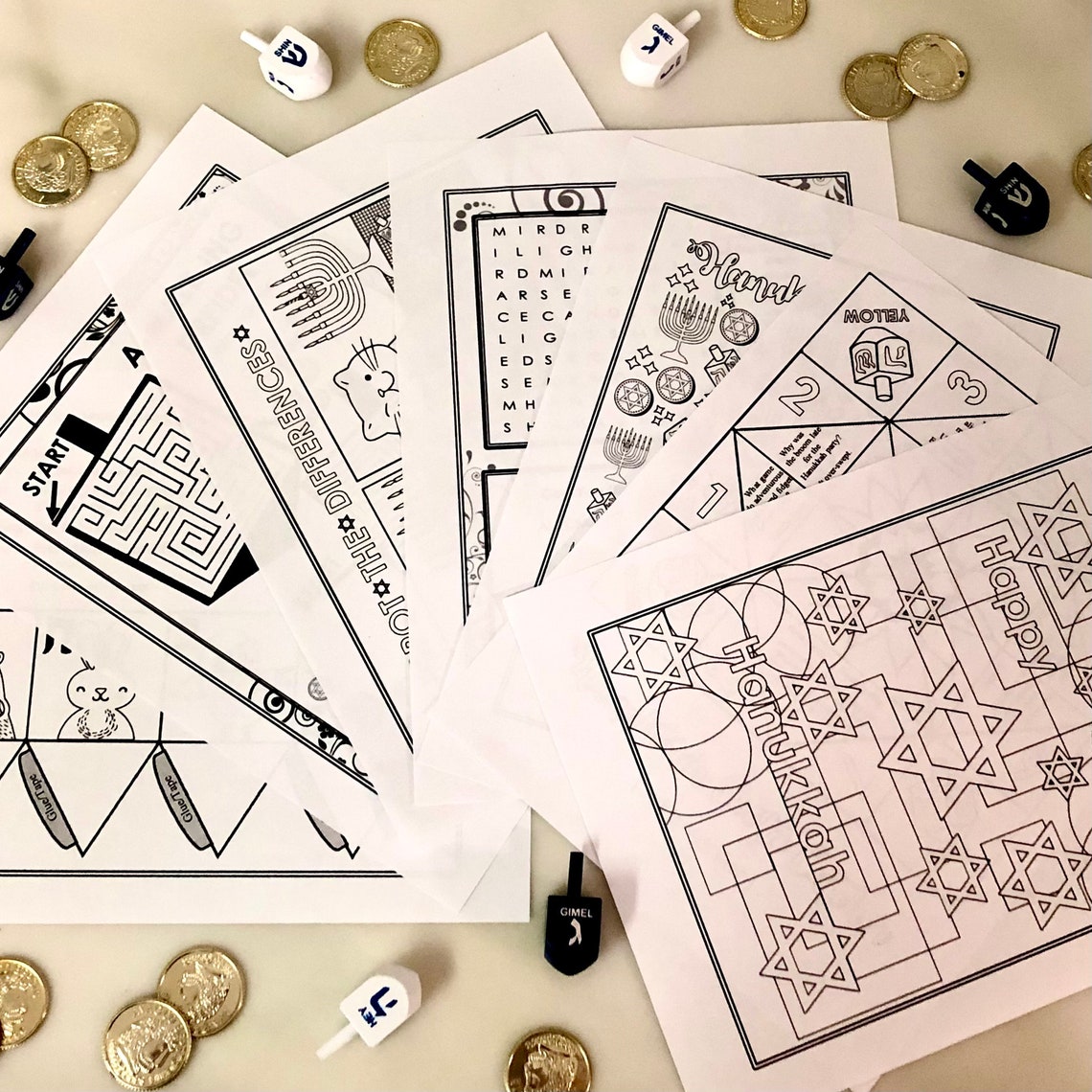 Hanukkah Activity Packet, Hanukkah for Kids, Hanukkah Coloring Pages ...