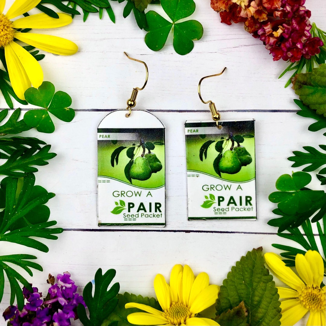 Funny Earrings, Rude Earrings, Attitude, Grow A Pair Seed Packet ...