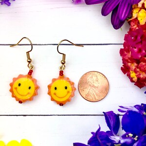 Sun Earrings, Sun Face Earrings, Summer Sun Earrings, Beach Day ...
