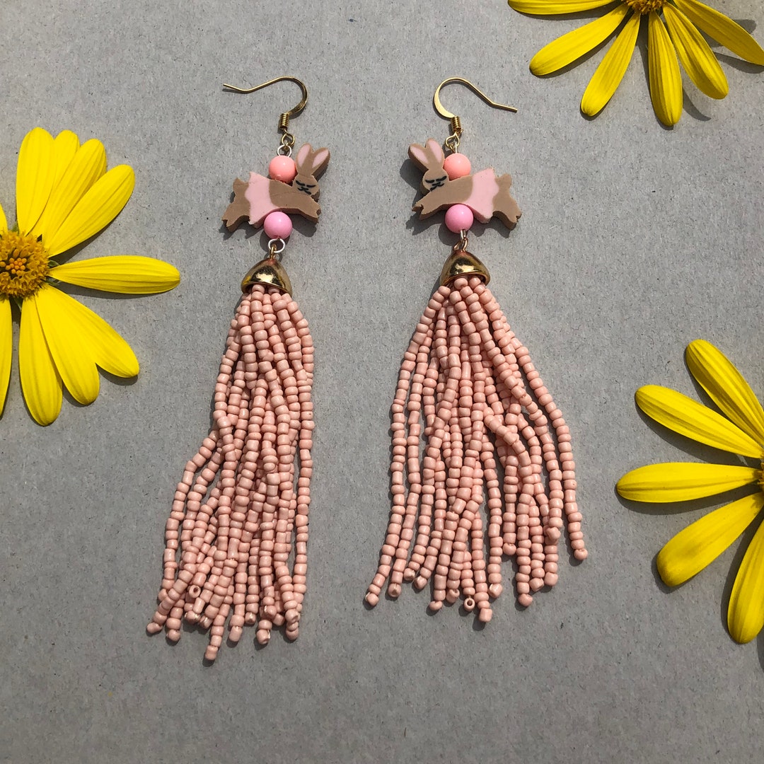 Year of the Rabbit Earrings, Bunny Earrings, Rabbit Dangle Earrings ...