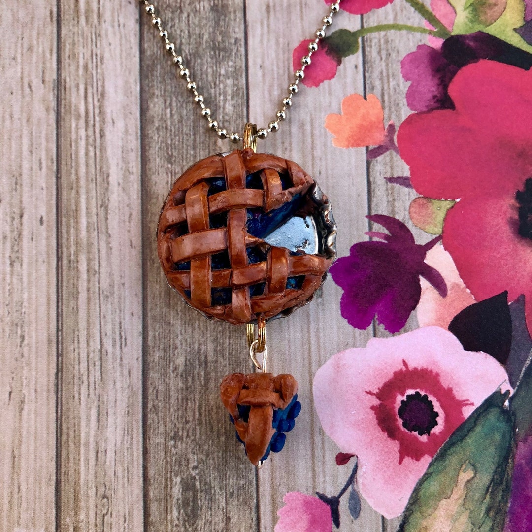 Slice of Pie Necklace, Be Thankful Charm Necklace, Pie Pendant, Dessert ...