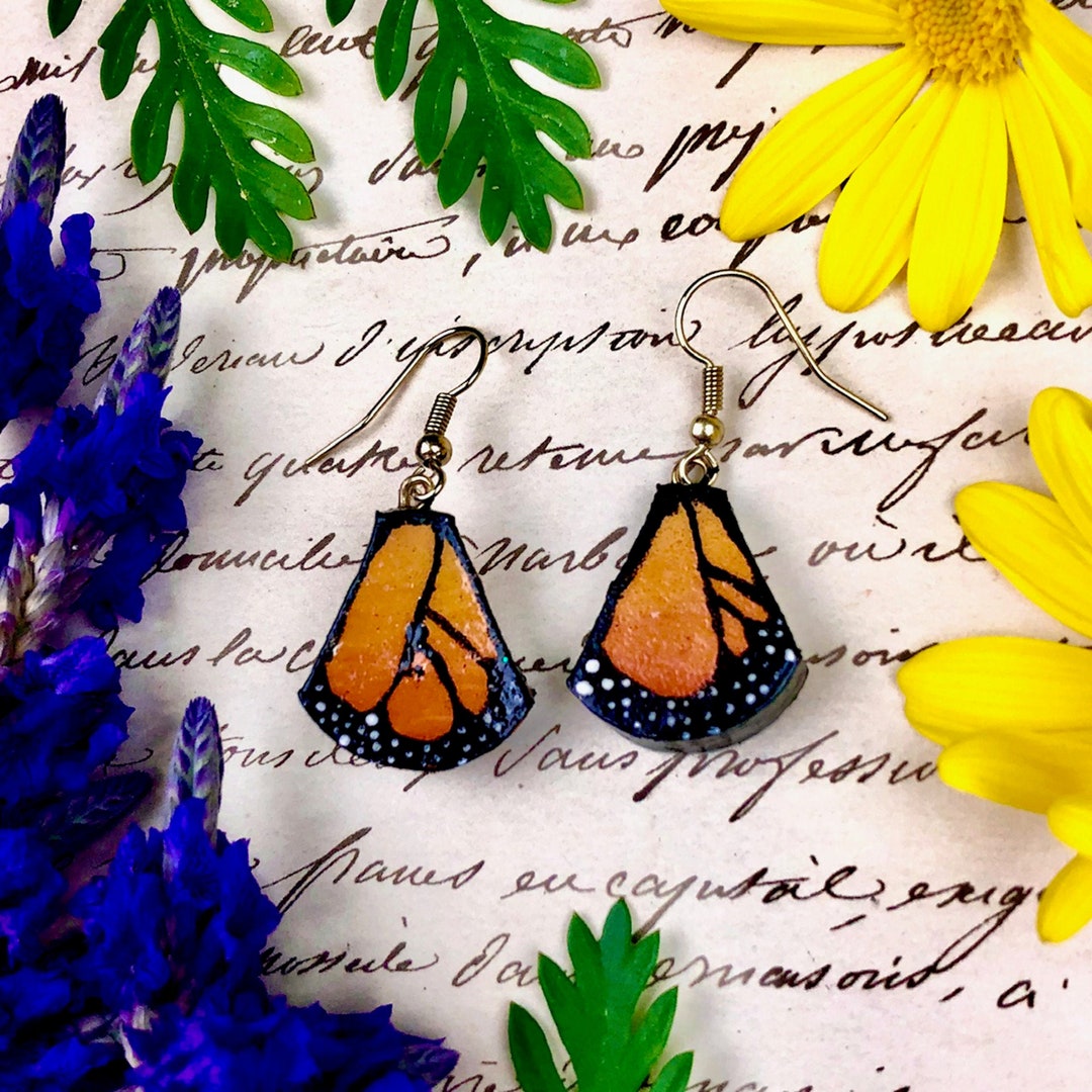 Monarch Butterfly Wing Earrings, Butterfly Earrings, Animal Diversity ...