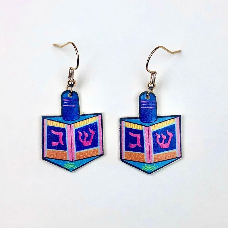 Dreidel Earrings, Hanukkah Earrings, Dreidel Jewelry, Hanukkah Jewelry ...