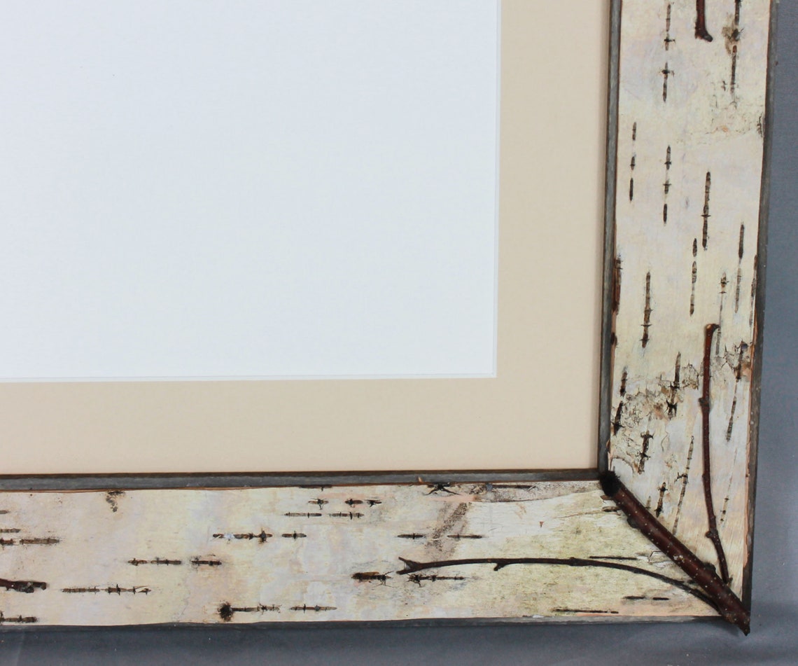 8 X 10 Inch Birch Bark Frame, Adirondack Style Frame With Mat to Fit a ...