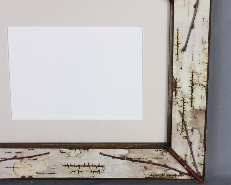8 X 10 Inch Birch Bark Frame Adirondack Style Frame With Mat - Etsy