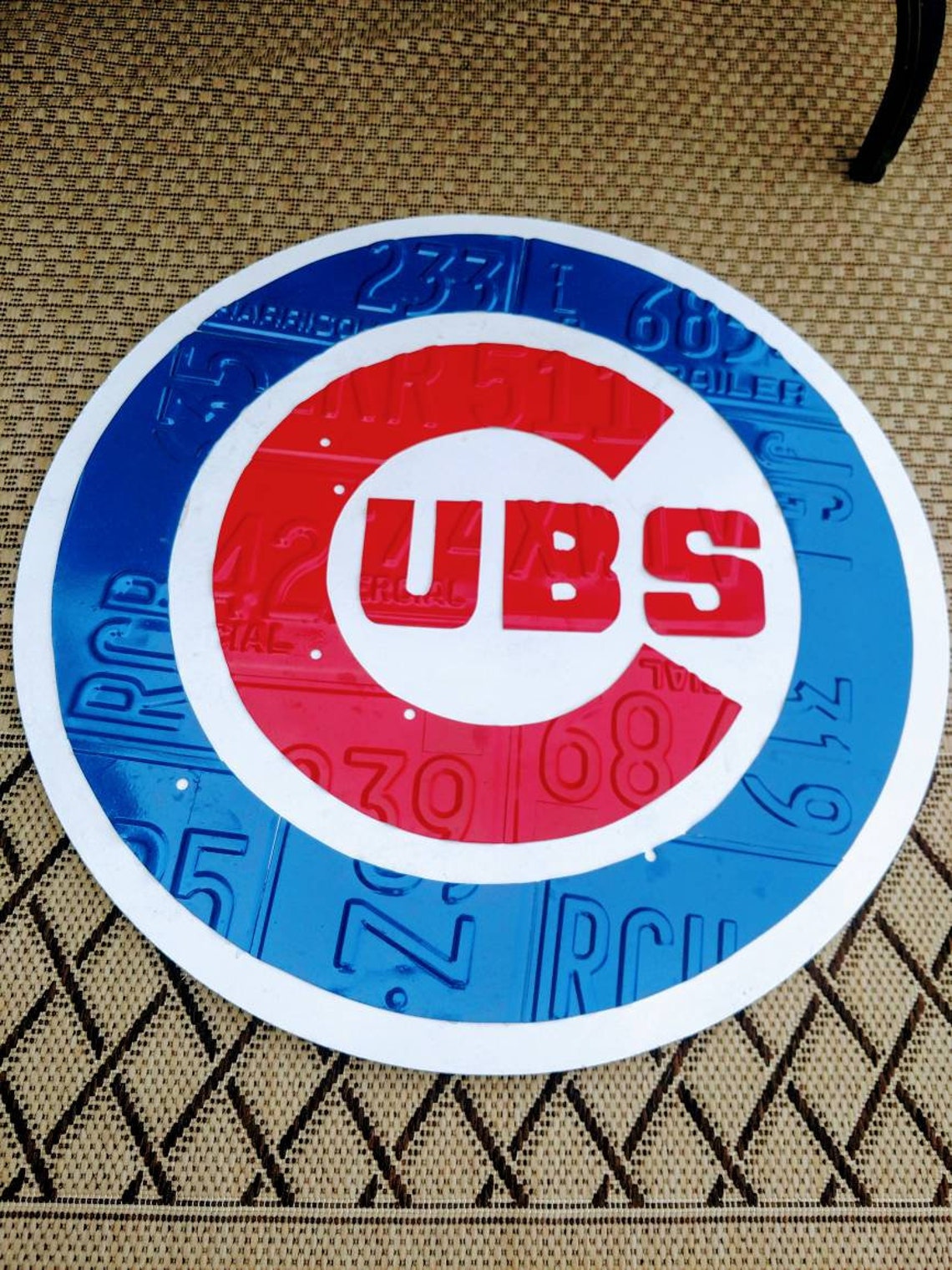 CHICAGO CUBS License Plate Logo Sign One Of A Kind Made out Of Genuine ...
