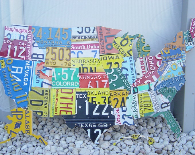 Cutout Hand Crafted License Plate Maps of the U.S.!!!! - Etsy