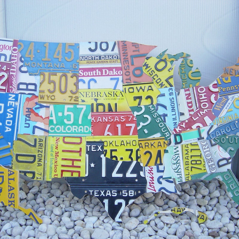 License Plate Map - Etsy