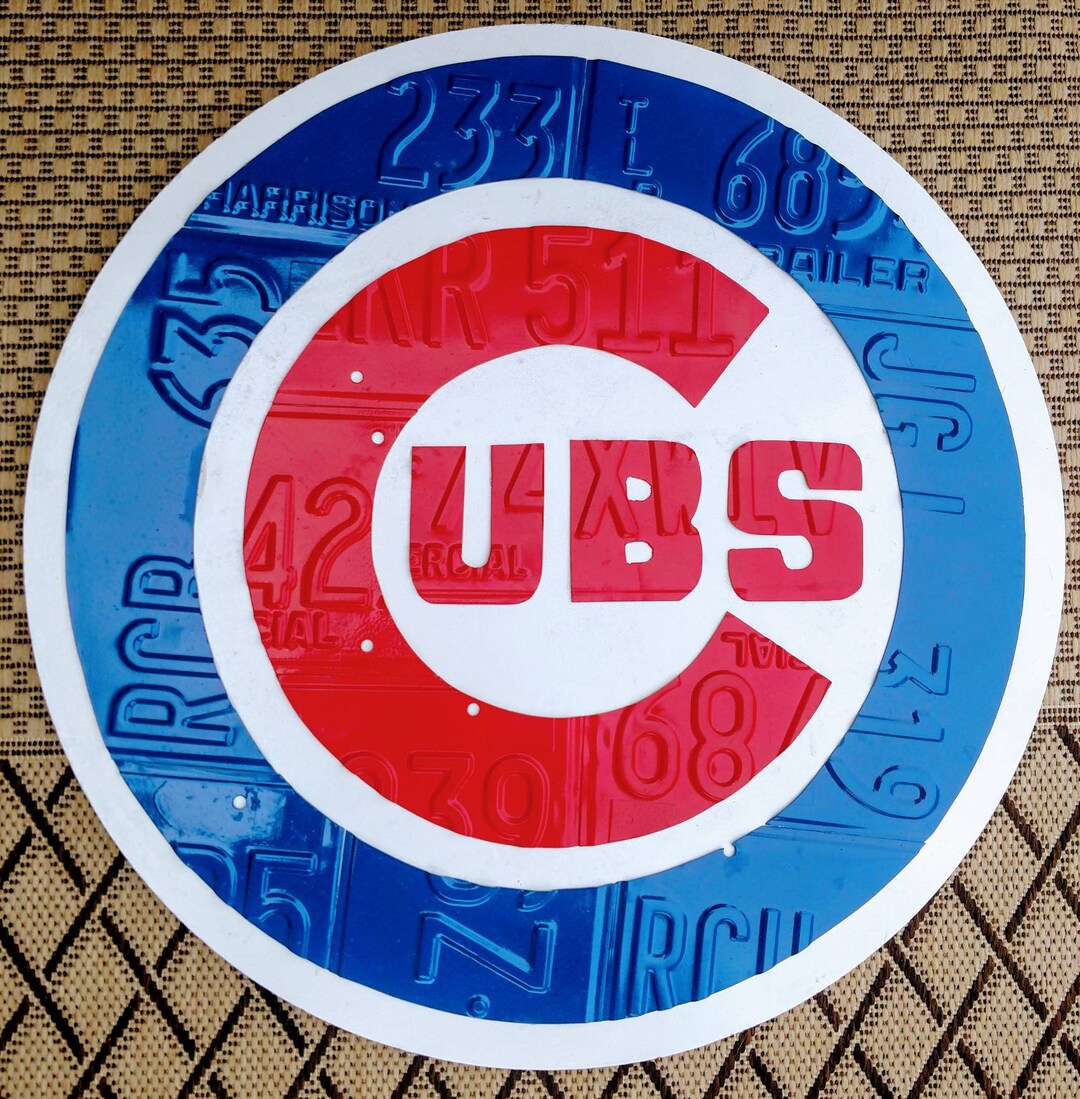 CHICAGO CUBS License Plate Logo Sign!! One of A Kind!!! Made Out of ...
