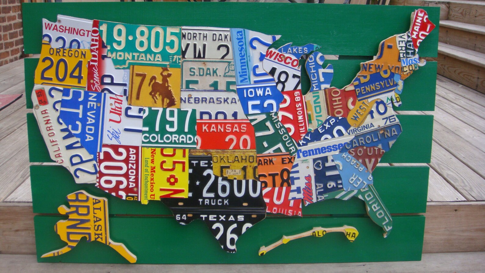 3D Hand Crafted License Plate Maps of the U.S. - Etsy