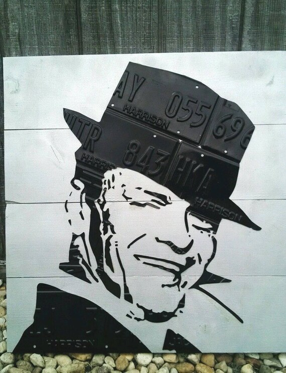 License Plate Portrait of FRANK SINATRA UNIQUE Art Picture | Etsy