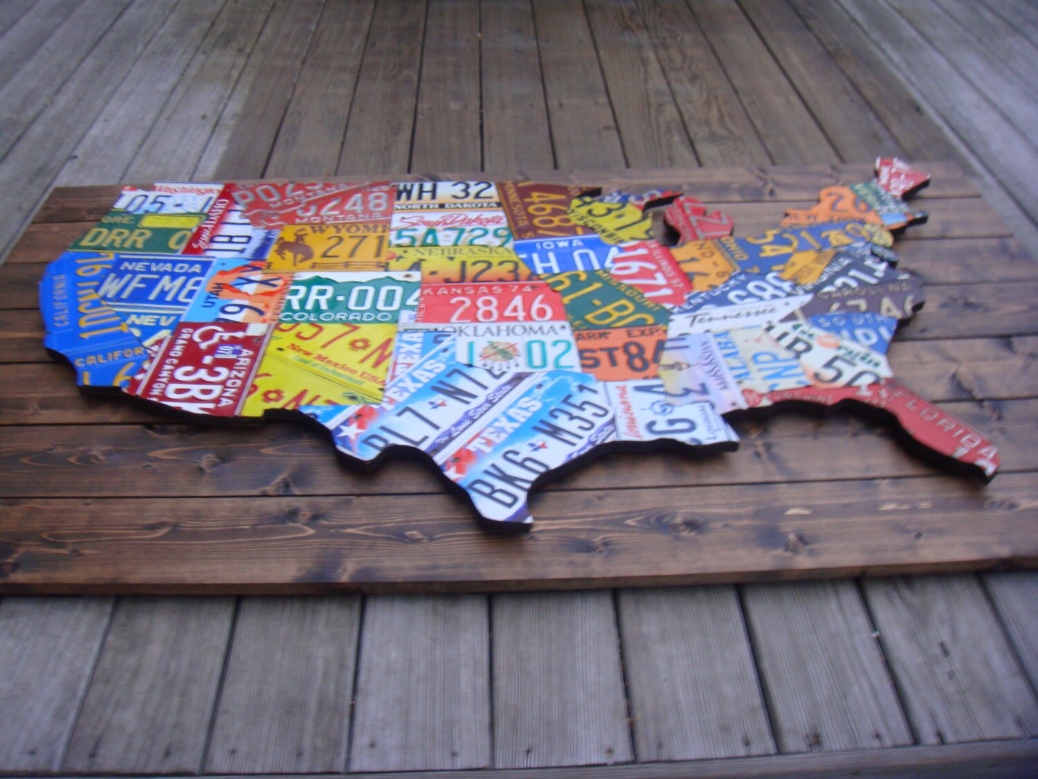 Large 3D-USA License Plate Map Art - All 50 States (pub Bar Art) - Etsy