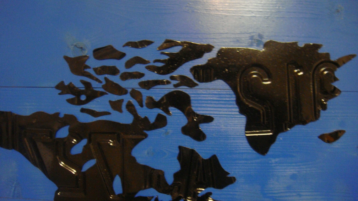 License Plate World Map!! Continents Made Out of Genuine License Plates ...