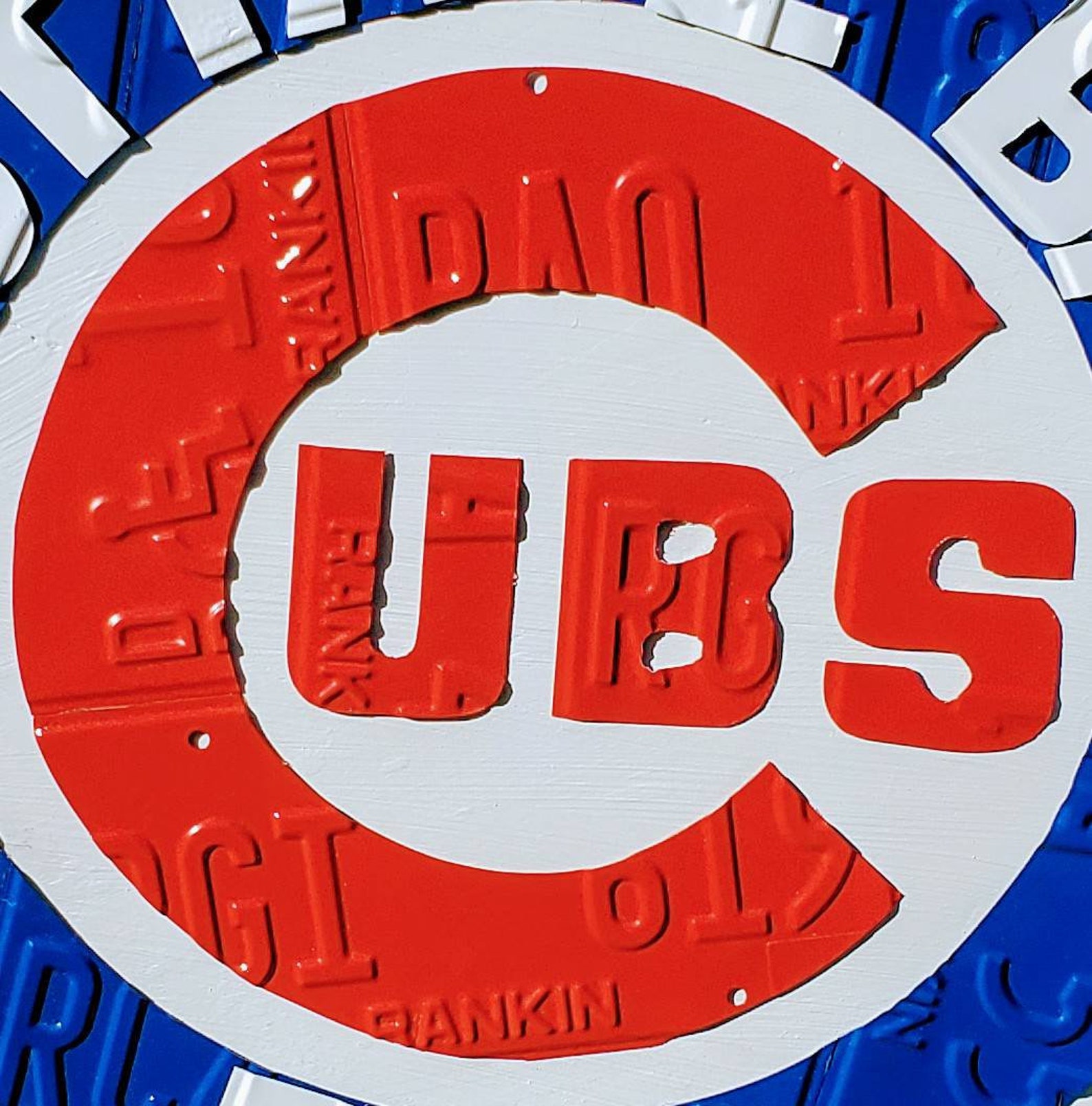CHICAGO CUBS License Plate Logo Sign One Of A Kind Made out Of Genuine ...