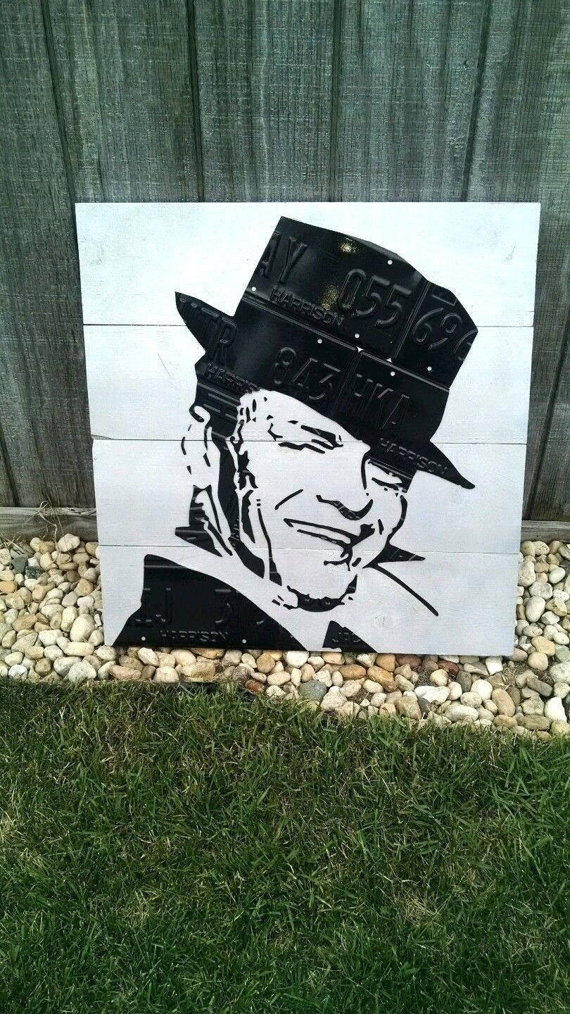 License Plate Portrait of FRANK SINATRA!!!! UNIQUE Art Picture of Ol ...