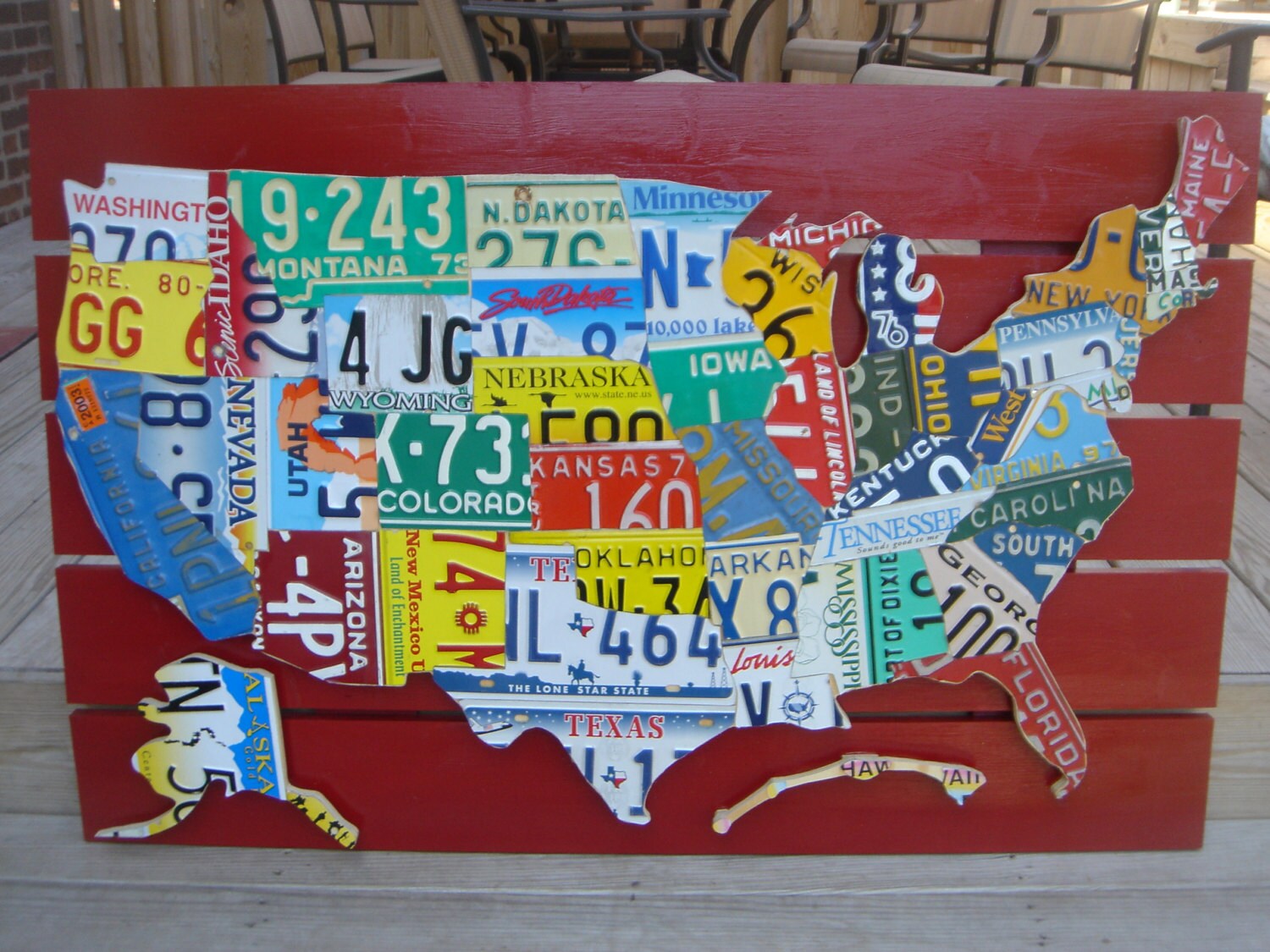 3D Hand Crafted License Plate Maps of the U.S. - Etsy
