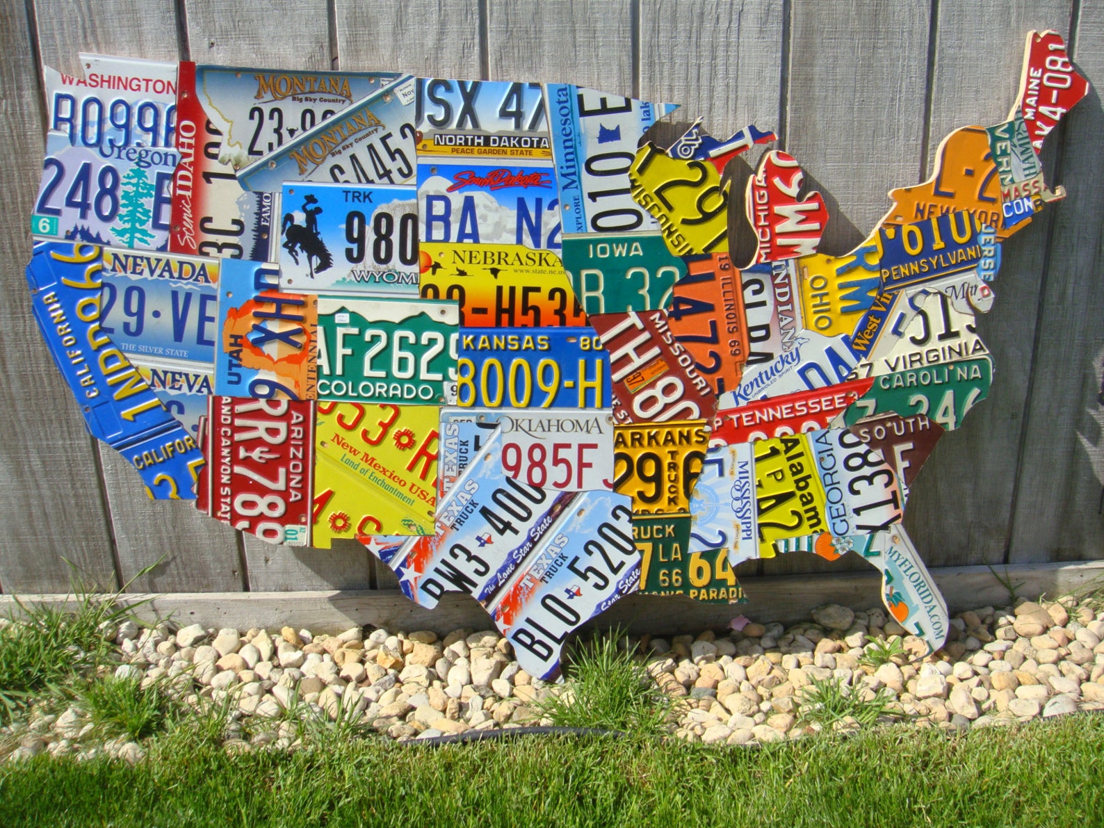 Large Cutout License Plate Map Art- All 50 States!!! - Etsy