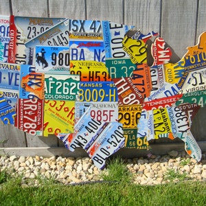 Large Cutout License Plate Map Art- All 50 States!!! - Etsy