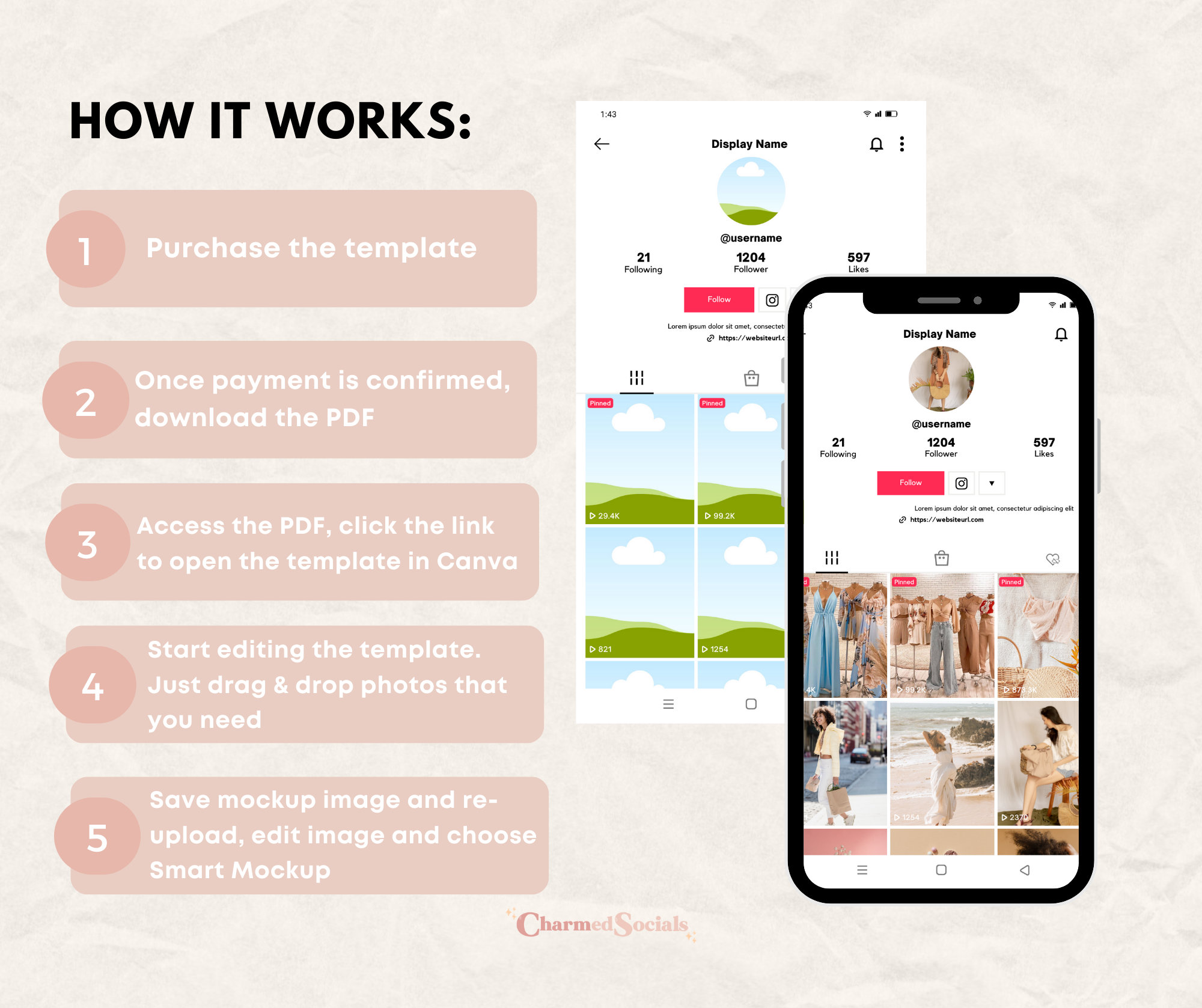 Tiktok Mockup Template Tiktok Mockup Template Social Media Mockup ...