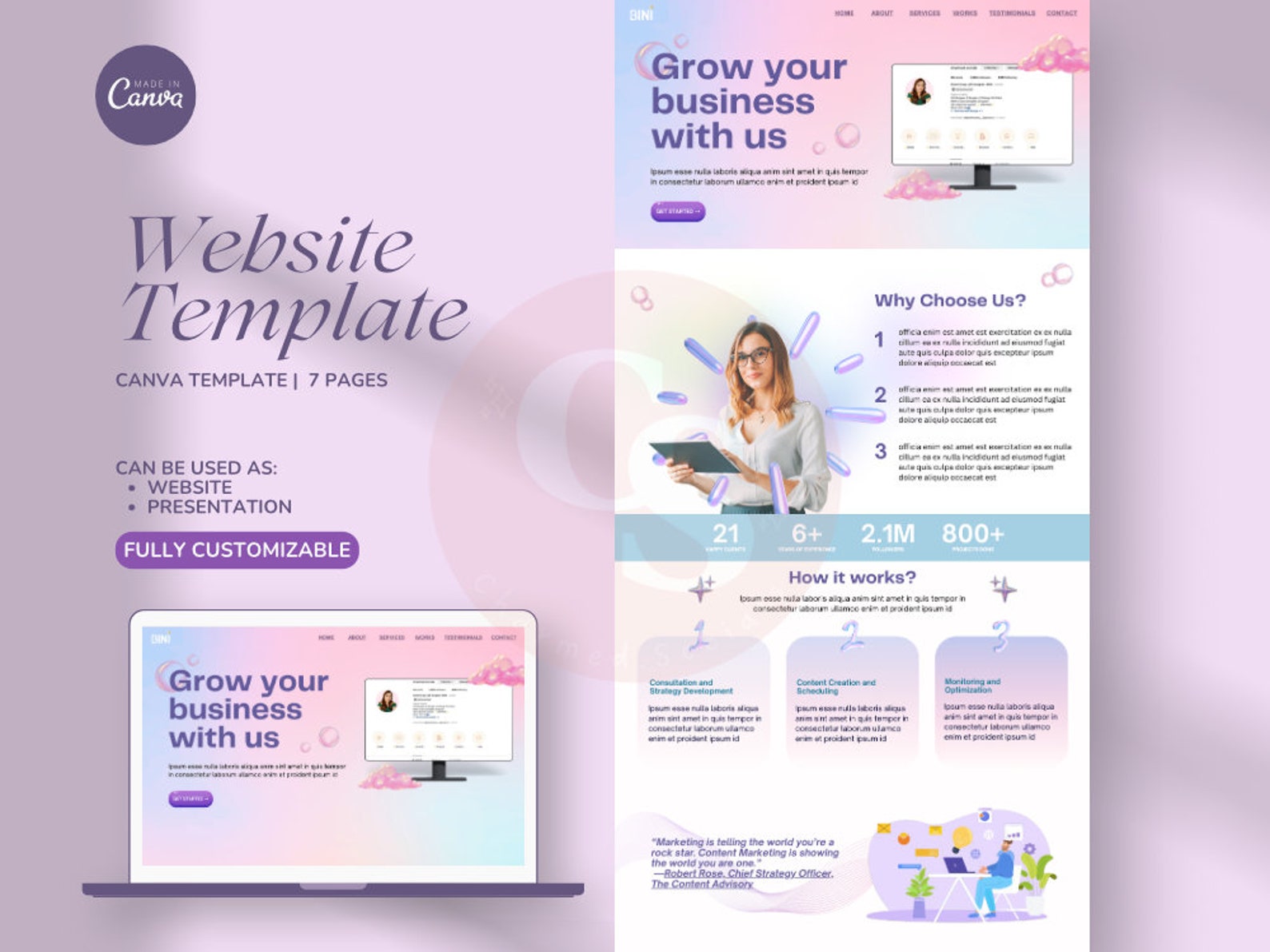 BINI Inspired Canva Website Template Cotton Candy Galaxy Y2K Web Design ...
