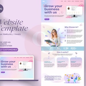 BINI Inspired Canva Website Template Cotton Candy Galaxy Y2K Web Design ...