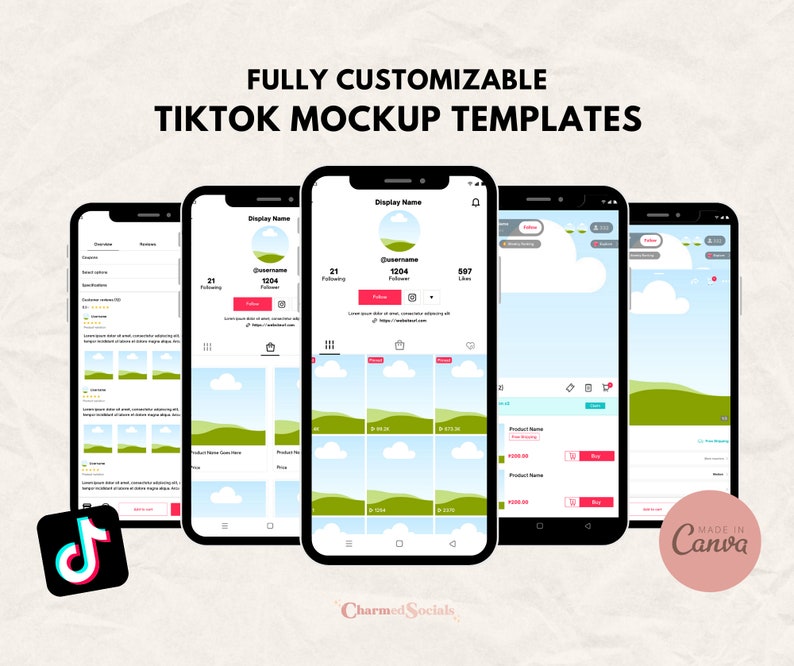 Tiktok Mockup Template Tiktok Mockup Template Social Media - Etsy