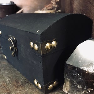 Black Treasure Box-black Box- Wooden Box- Memory Box- Keepsake Box ...