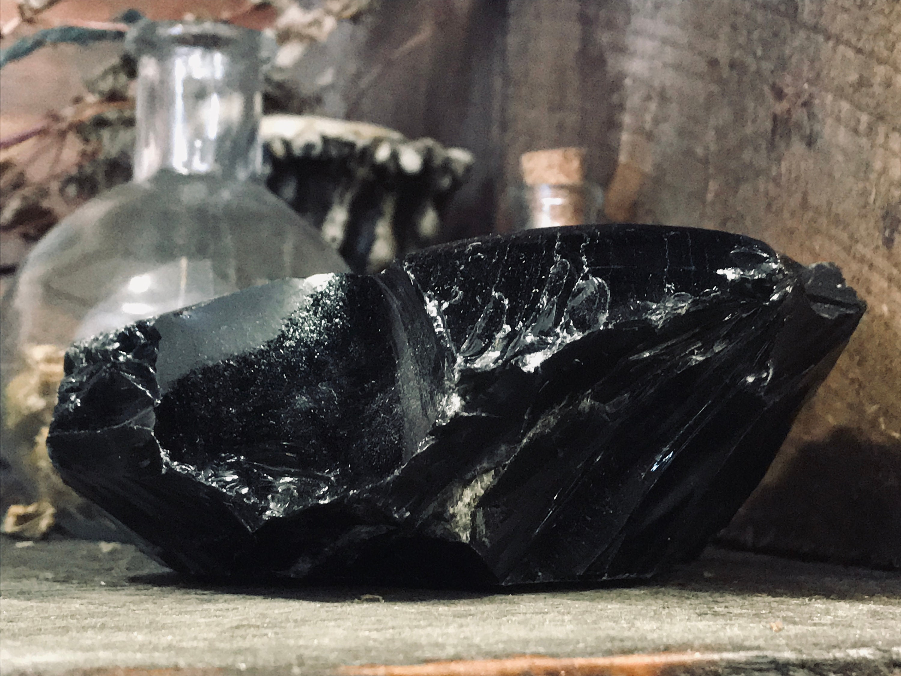 Obsidian candle holder-Tealight Holder-Raw crystal | Etsy