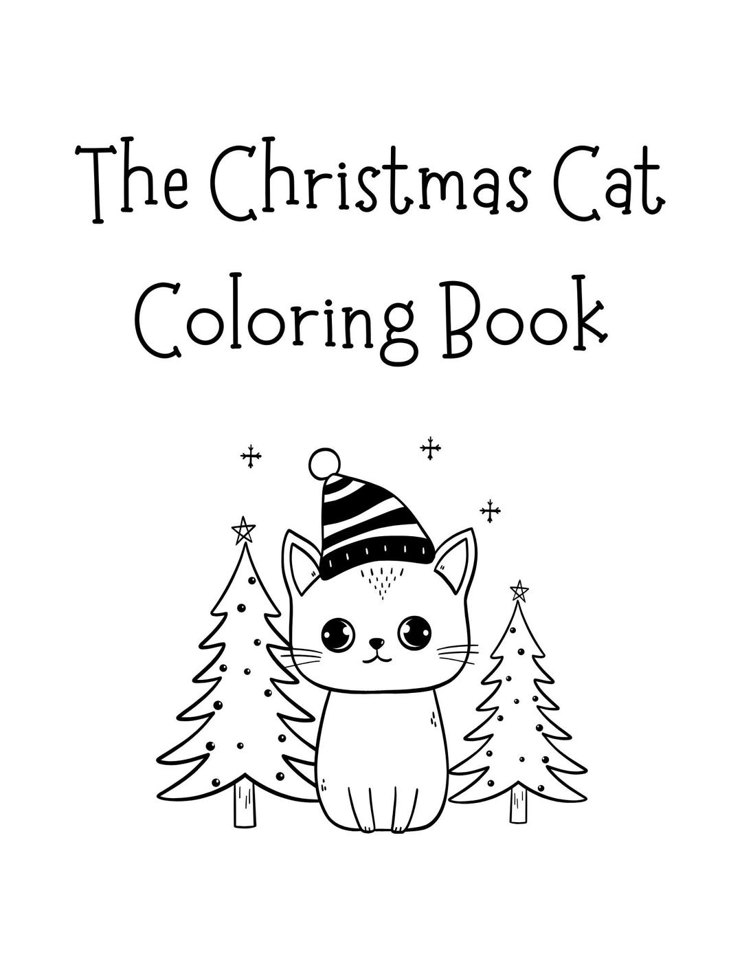 The Christmas Cat Coloring Book - Etsy