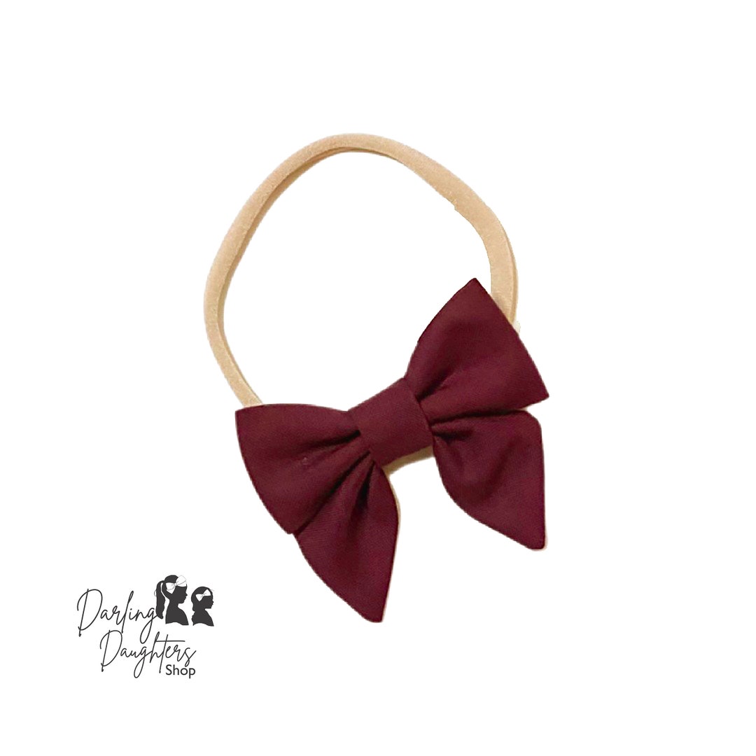 Diadema o clip de arco para niñas granate, diadema de arco para recién ...