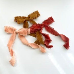 Frayed Velvet Ribbon Bow Longtail Hair Bow Big Girls Bow Adult Bows ...