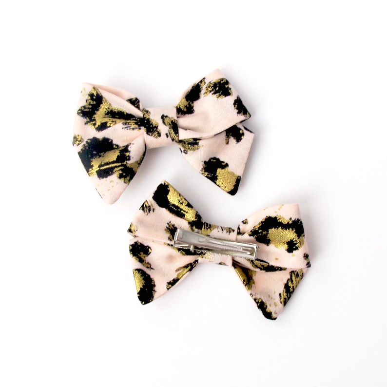 Pink Leopard Hair Bow Animal Print Bow Toddler Girl Hair - Etsy