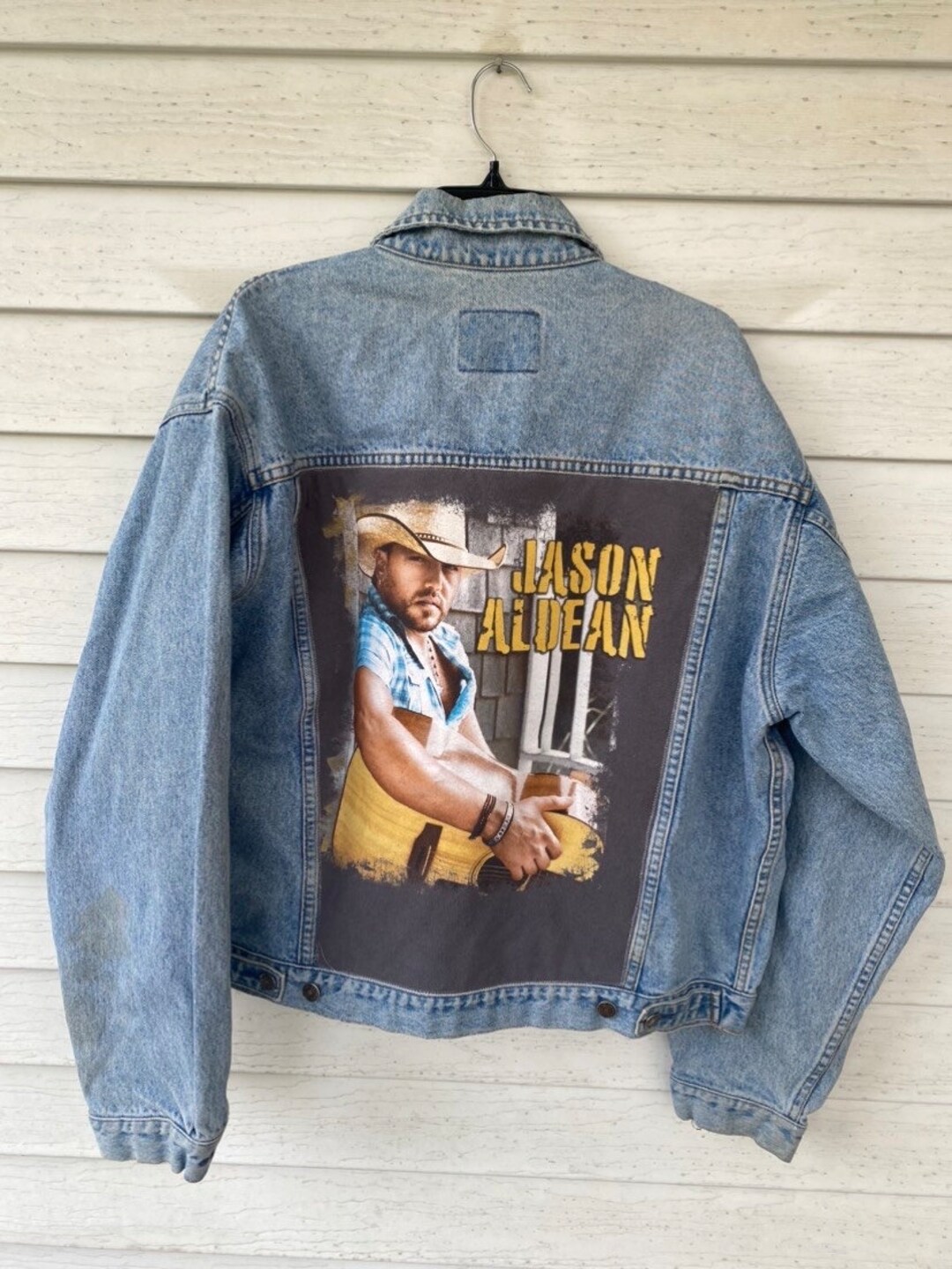 Custom Jason Aldean Jean Jacket - Etsy