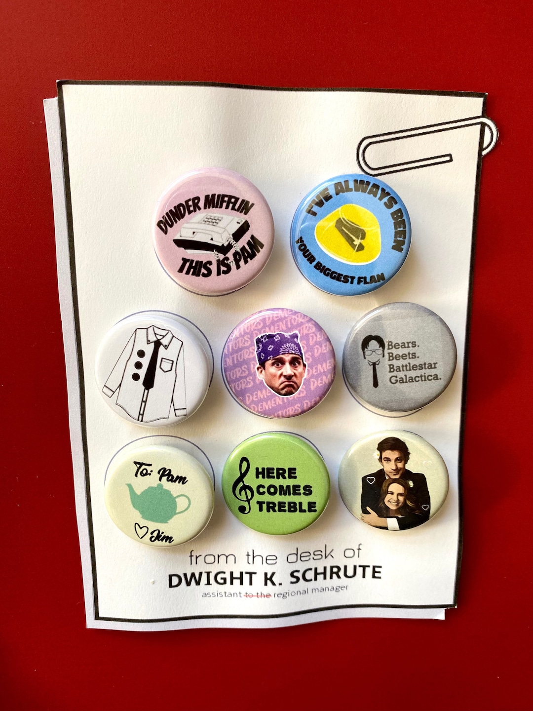 The Office Pins (set of 8) - Etsy