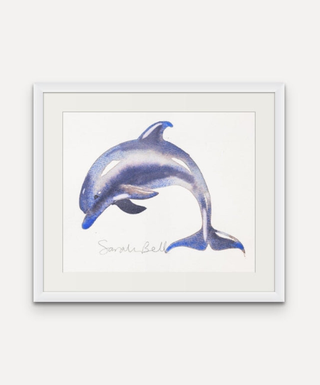 Dolphin Watercolour Sarah Bell Art - Etsy