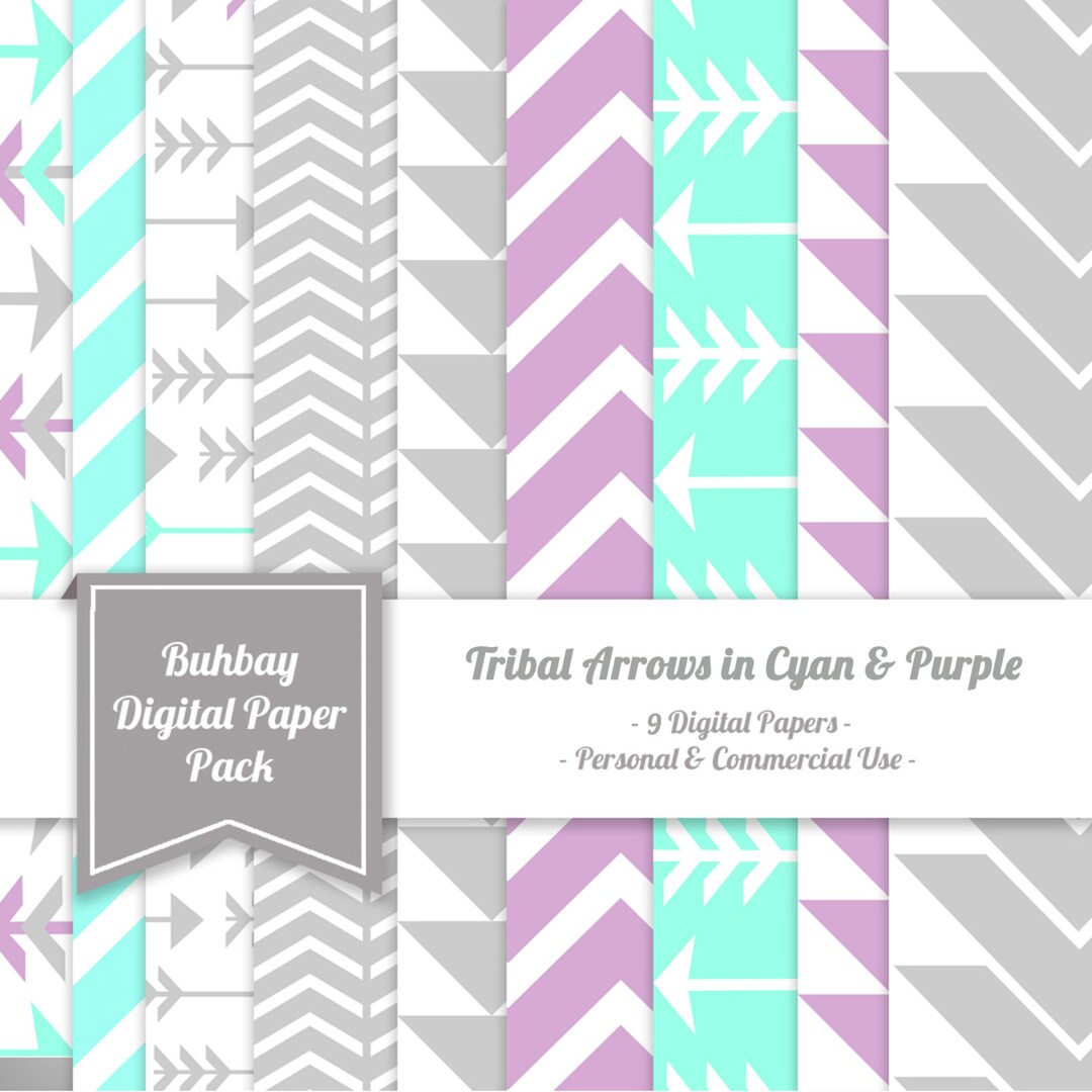 Tribal Arrows Digital Paper Pack - Set of 9 - INSTANT DOWNLOAD - 12x12 ...