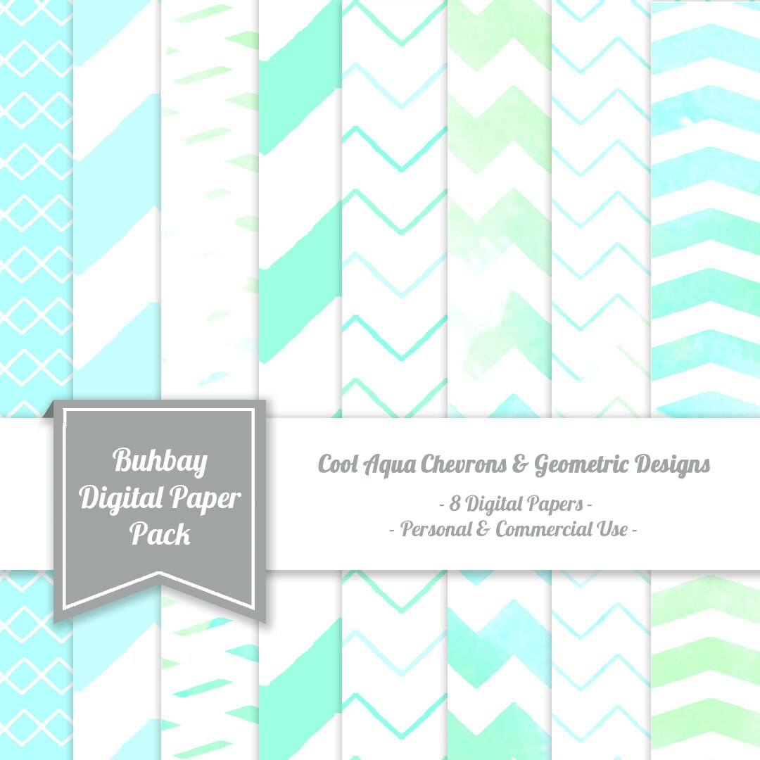 Aqua Digital Paper Pack - INSTANT DOWNLOAD - 12x12 - High Resolution ...