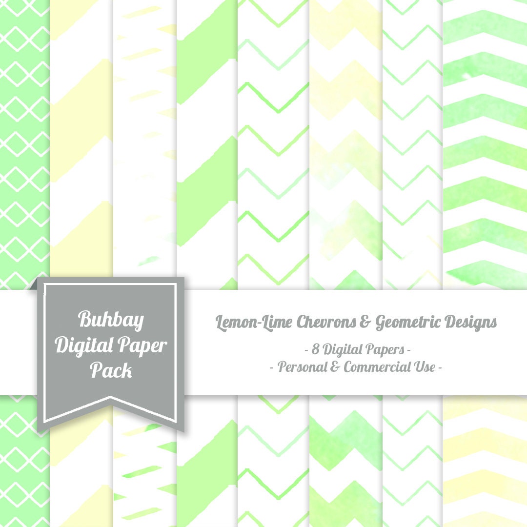 Lemon Lime Digital Paper Pack - INSTANT DOWNLOAD - 12x12 - High ...