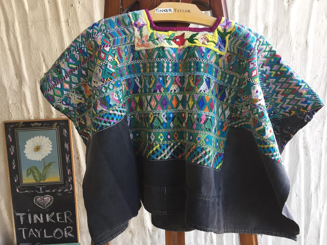 1980s Hand Made Guatemalan Aztec Huipal/ Huipil One Size Fits Most Neck ...