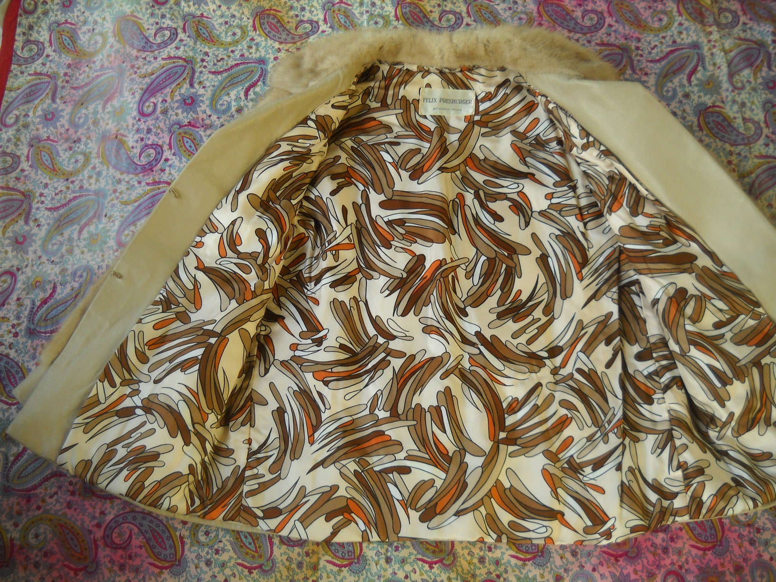 LEATHER & MINK Fur Panel Coat 1970s by Felix Presburger - Etsy