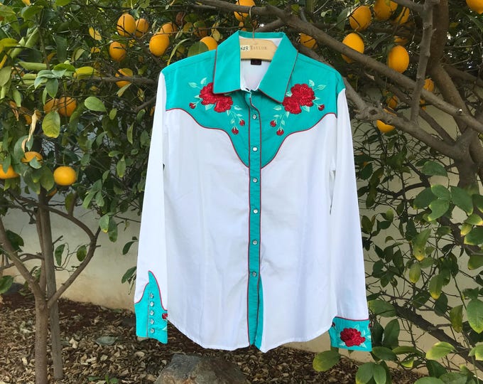 WESTERN SNAP Shirt Rock & Roll Barrel Racer Size Medium to Large ...