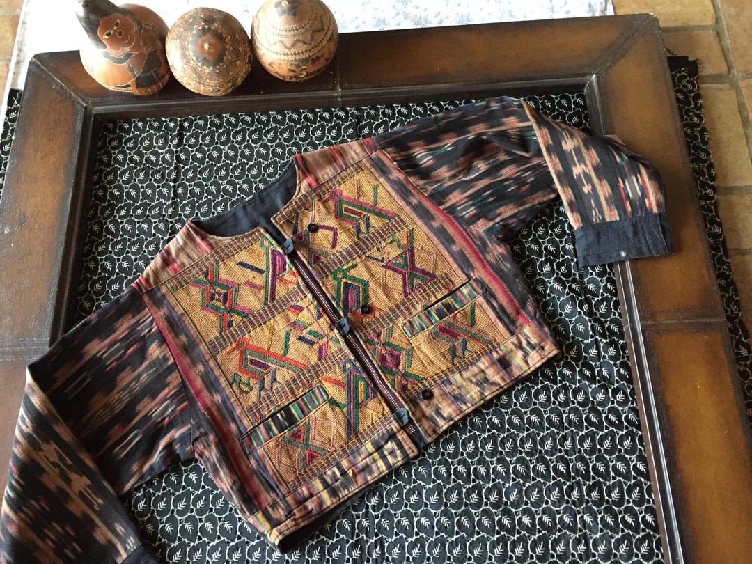 Handmade Reversible Guatemalan Tribal Jacket Quetzal Birds on One Side ...