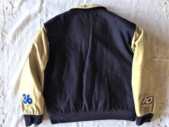JH DESiGN NASCAR Varsity Jacket XL with Ivory Leather… - Gem
