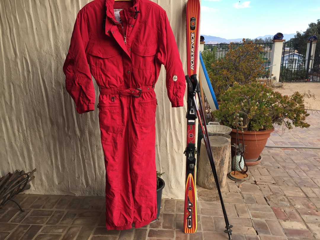 Cherry Red FILA SKI SUIT in Size 12 may Run Small Go by Measurements ...