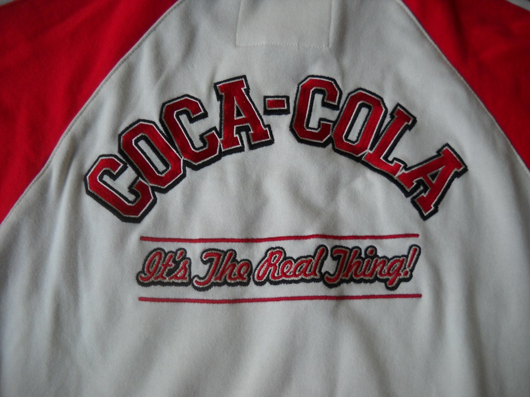 Coca Cola Track Jacket, Cotton Knit in Size Large, Coca Cola Brand With ...