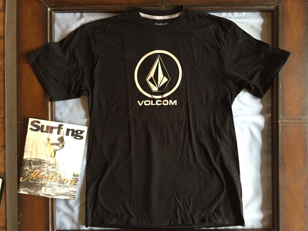 VOLCOM SURFER SKATER Brand Black & White Short Sleeve Graphic Logo T ...