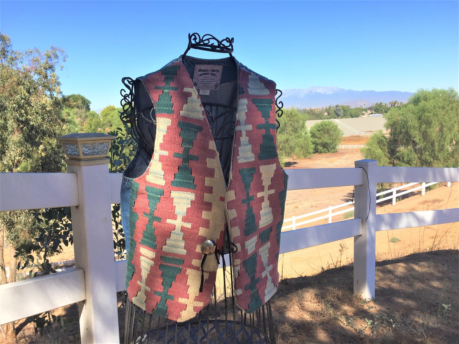 Famous JENSEN SMITH Kilim Cowboy Vest Size Medium Heavy Duty Kilim ...